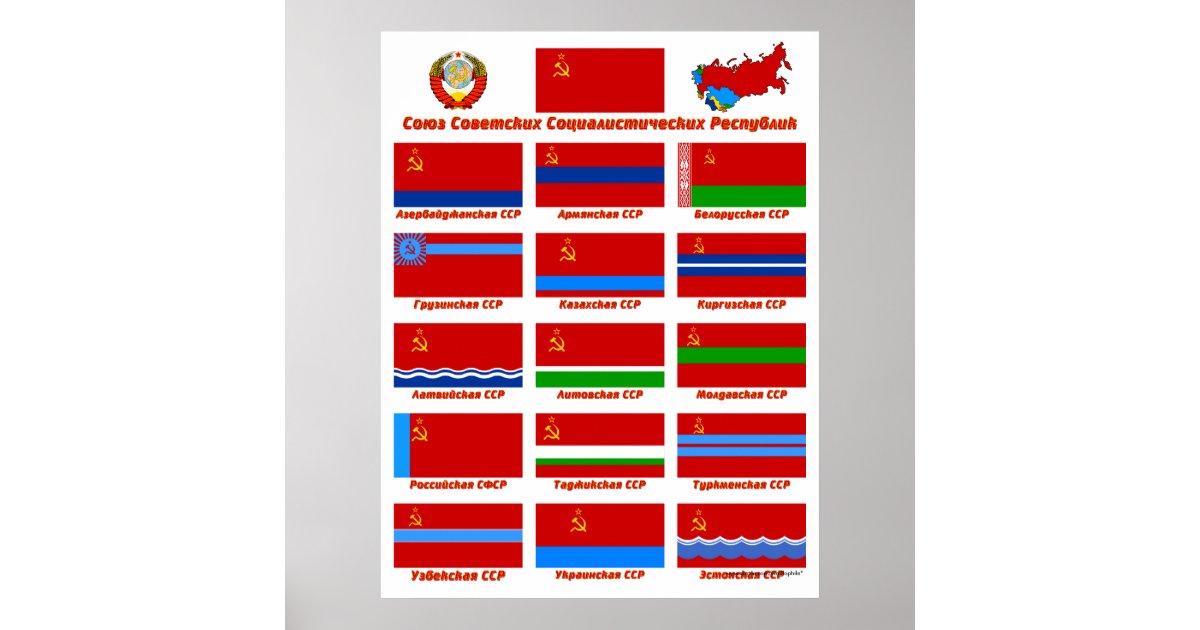 POSTER! Flags of the USSR Poster | Zazzle