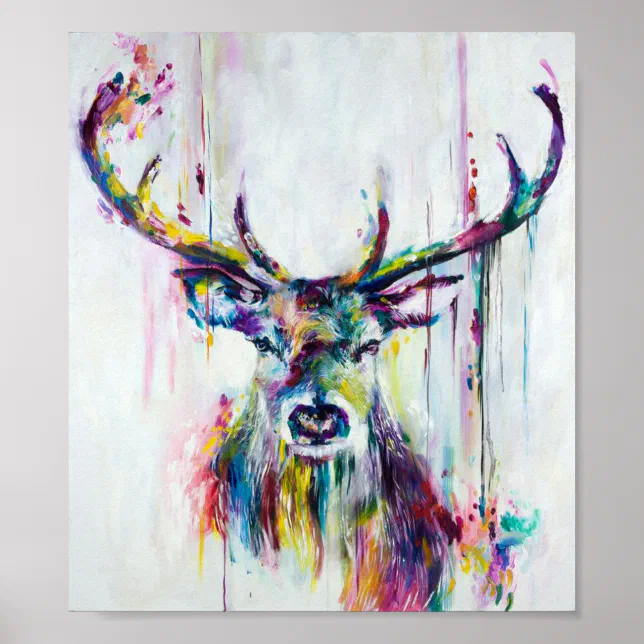 Poster - Multi coloured Stag | Zazzle