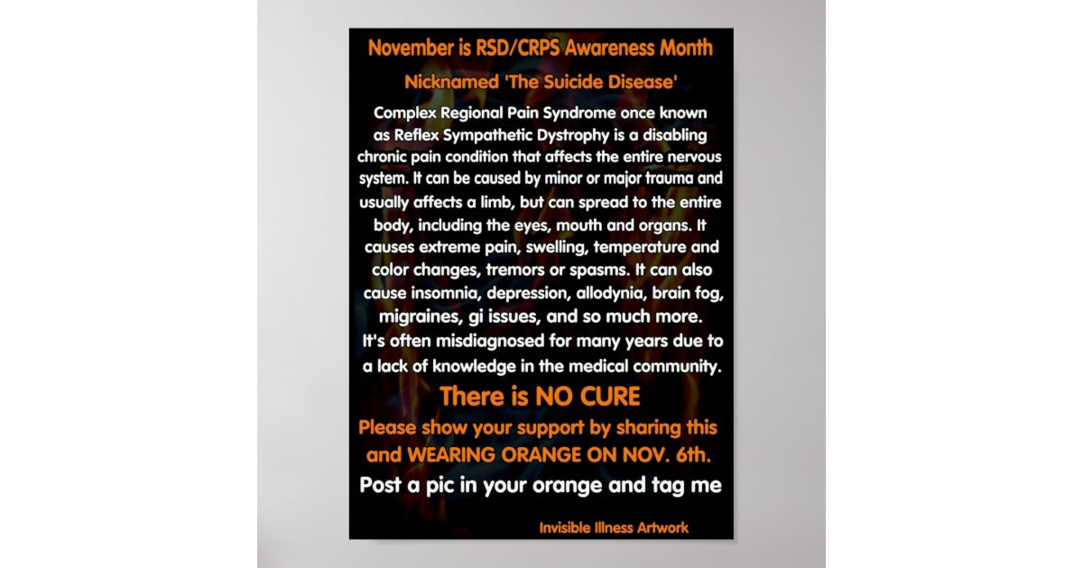 POSTERS...RSD/CRPS - Info Poster | Zazzle