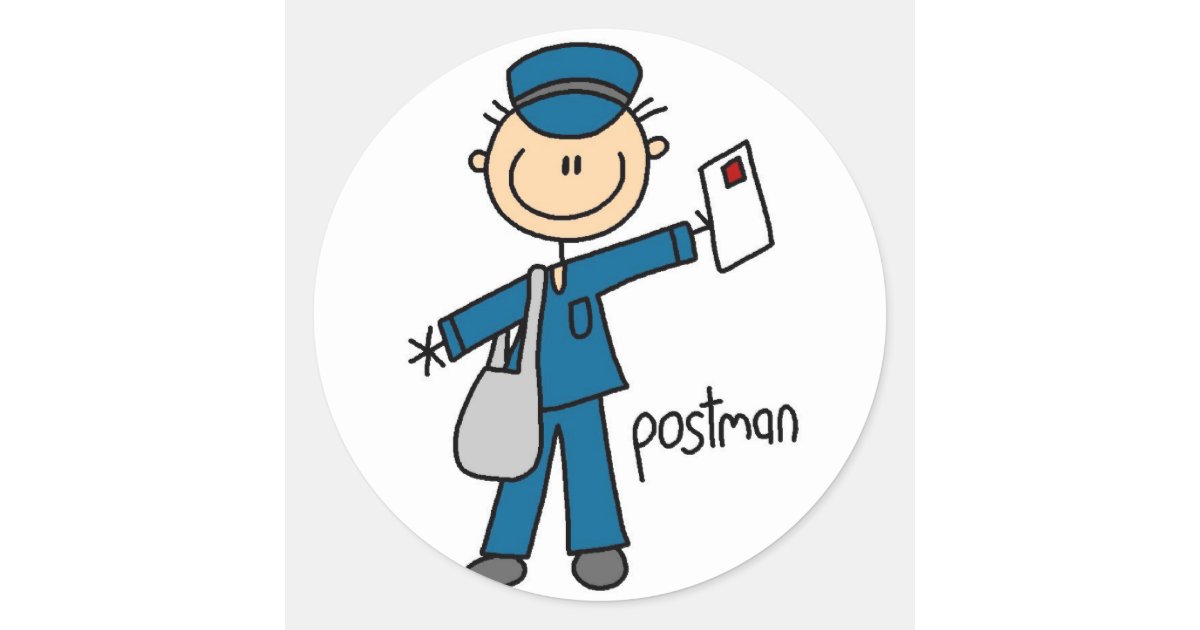 Postman Stick Figure Sticker | Zazzle