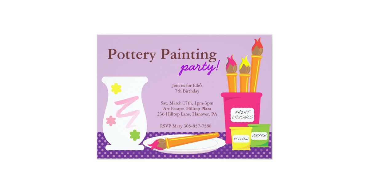 Pottery Painting Party Invitations | Zazzle.co.uk