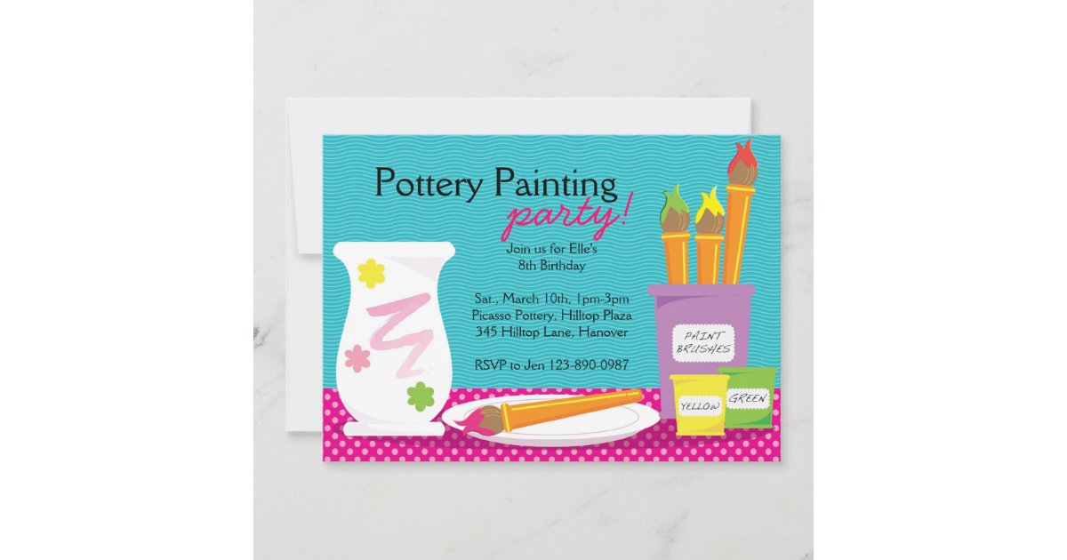 Pottery Painting Party Invitations | Zazzle