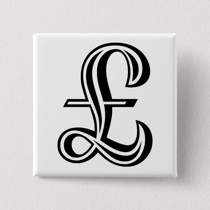 Pound Sign - Black 15 Cm Square Badge | Zazzle.co.uk