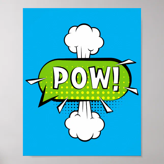 Pow! Dynamic Pop Art Comic Punch Poster | Zazzle