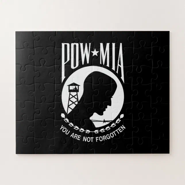 POW MIA Flag: Missing Soldiers of Vietnam War, WW2 Jigsaw Puzzle | Zazzle
