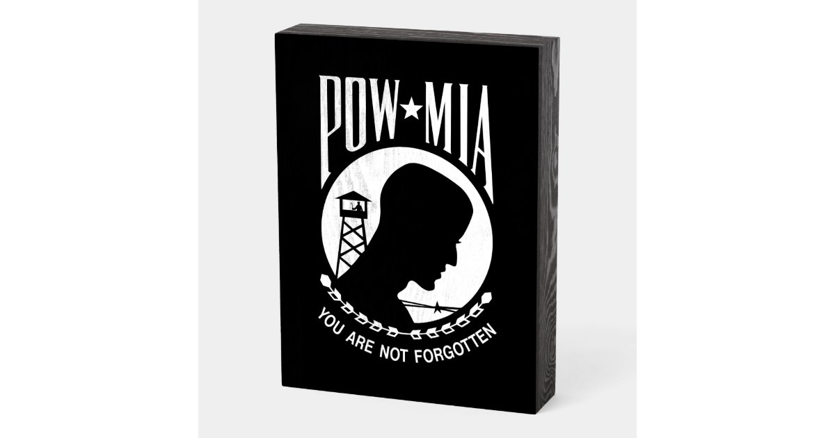 POW MIA Flag: Missing Soldiers of Vietnam War, WW2 Wooden Box Sign | Zazzle