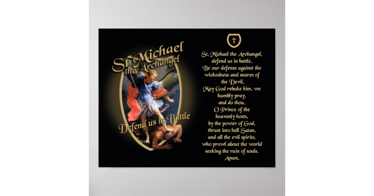 PRAYER TO SAINT MICHAEL THE ARCHANGEL POSTER | Zazzle