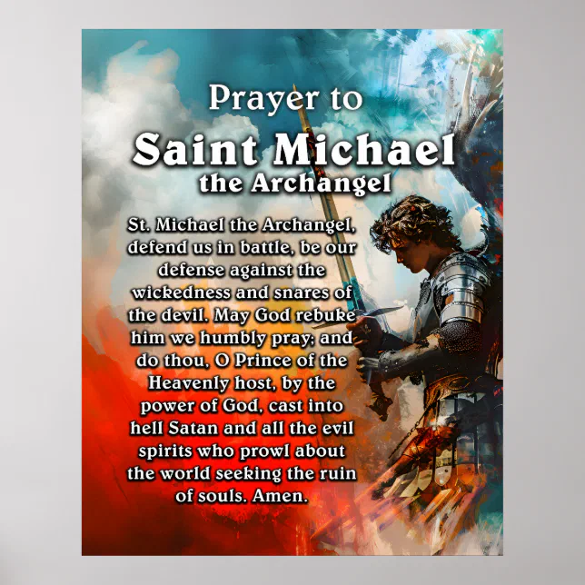 Prayer to Saint Michael the Archangel Poster | Zazzle