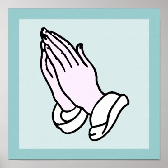 Praying Hands Border Style Poster | Zazzle.co.uk