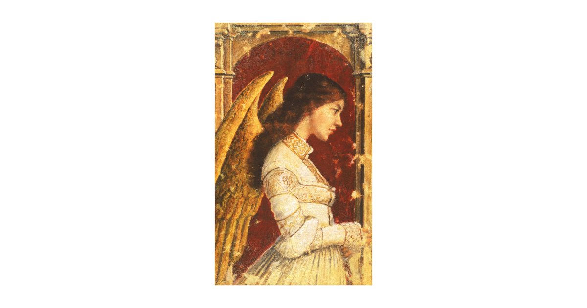 Pre-Raphaelite Fresco Angel Canvas Print | Zazzle