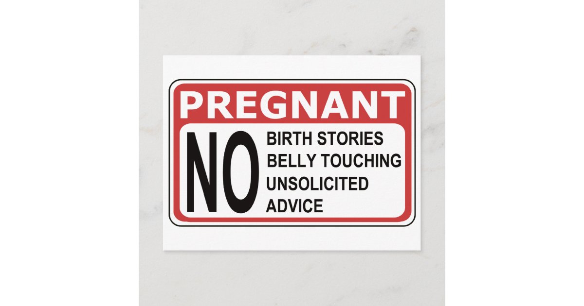 PREGNANT WARNING ANNOUNCEMENT POSTCARD | Zazzle