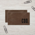 Premier Brown Faux Leather COO Business Card | Zazzle