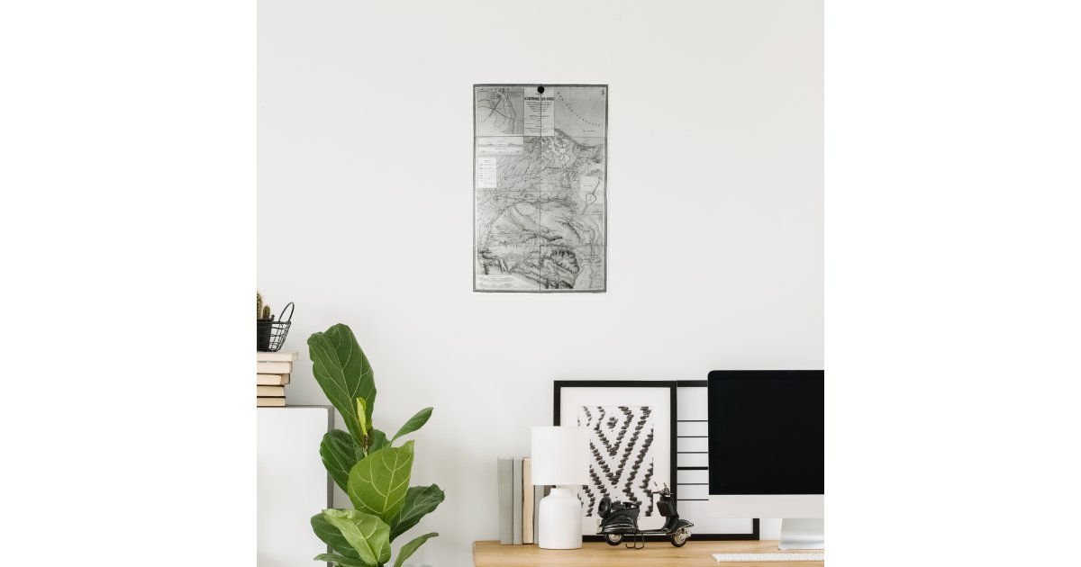 Preparatory Map of the Suez Canal, 1855 Poster | Zazzle