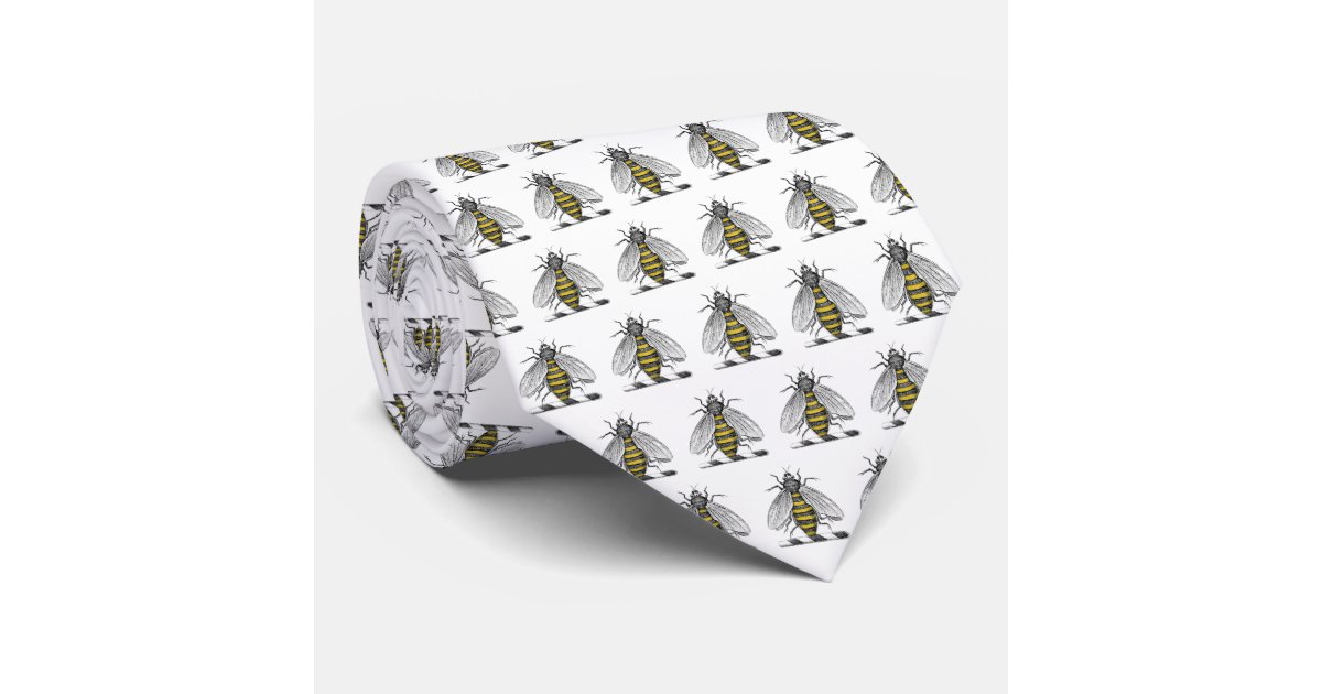 Preppy Heraldic Vintage Bee Coat of Arms Emblem C Tie | Zazzle
