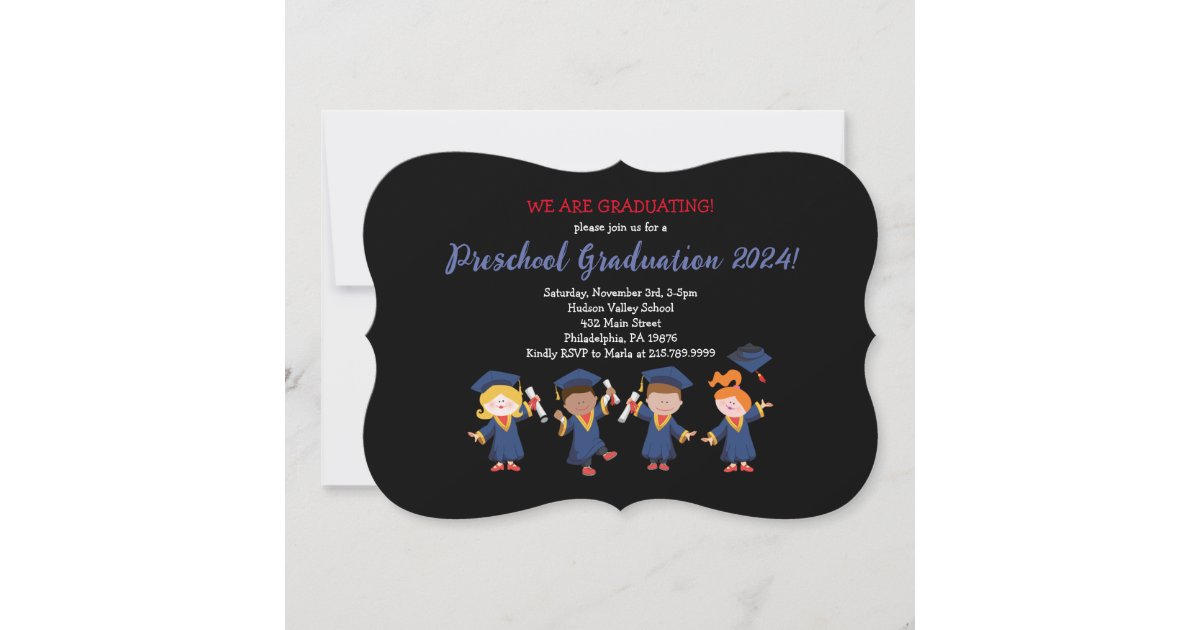 PRESCHOOL KINDERGARTEN Daycare Graduation Party Invitation | Zazzle