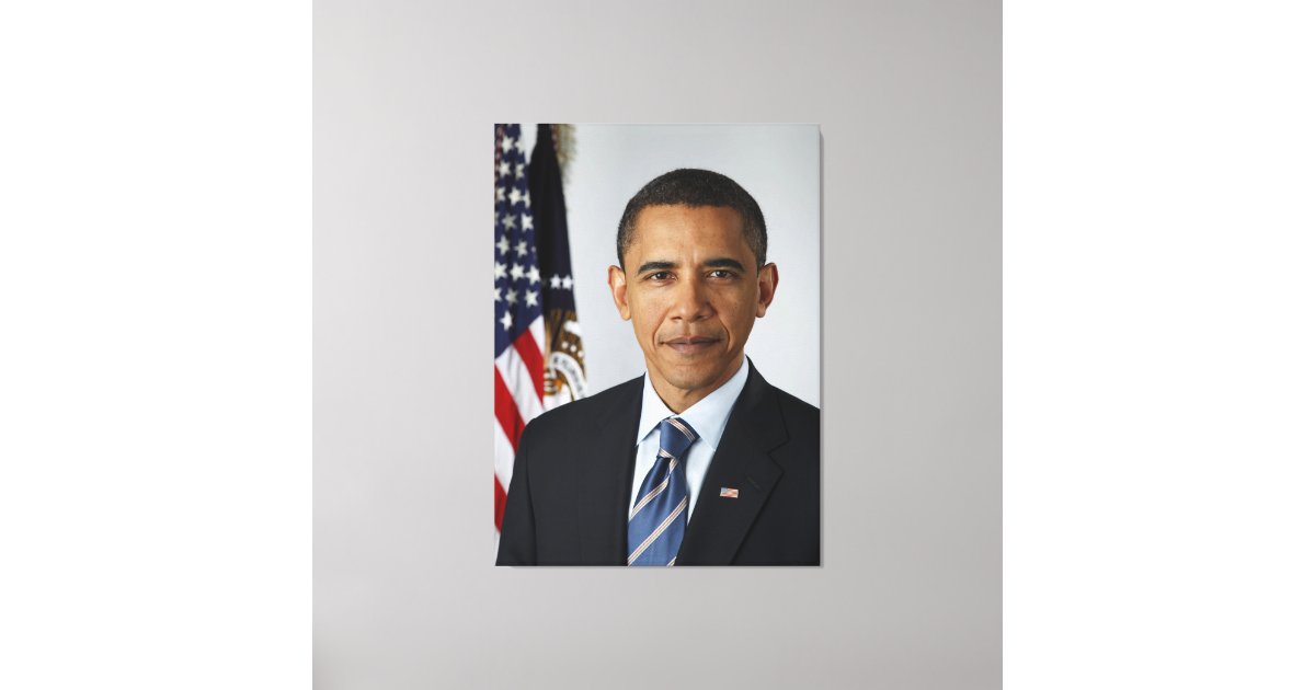 President Barack Obama First Term Offical Portrait Canvas Print | Zazzle