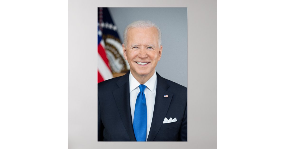 President Joe Biden Official 2021 Portrait Small Poster | Zazzle