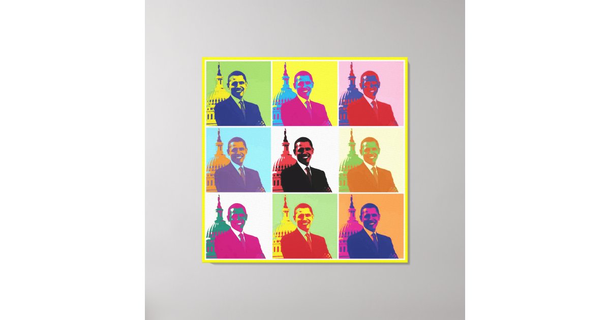 President Obama Funky Modern Pop Art Canvas Print | Zazzle