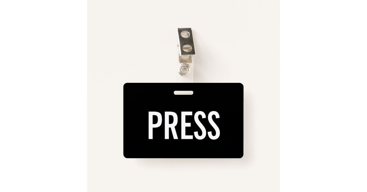 Press All Access Pass Horizontal ID Badge | Zazzle