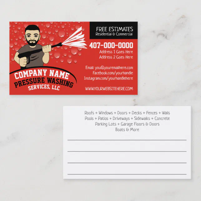 Pressure Power Washing & Cleaning Customisable Bus Business Card | Zazzle