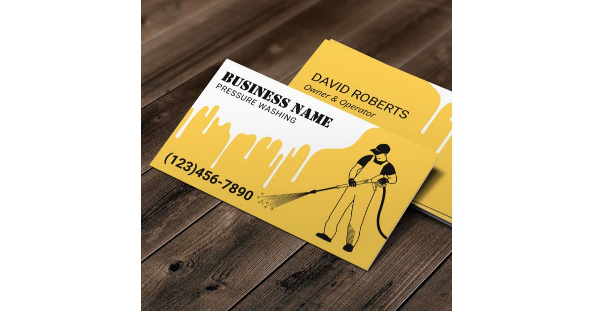 Pressure Power Washing Gold Professional Cleaning Business Card | Zazzle