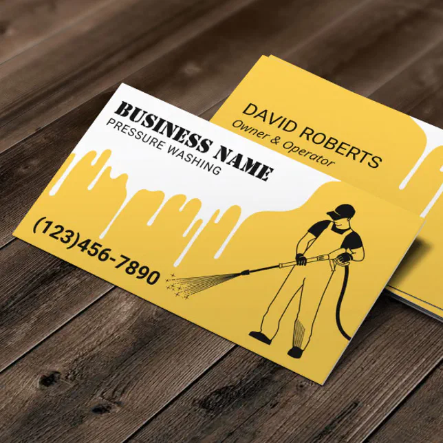 Pressure Power Washing Gold Professional Cleaning Business Card | Zazzle