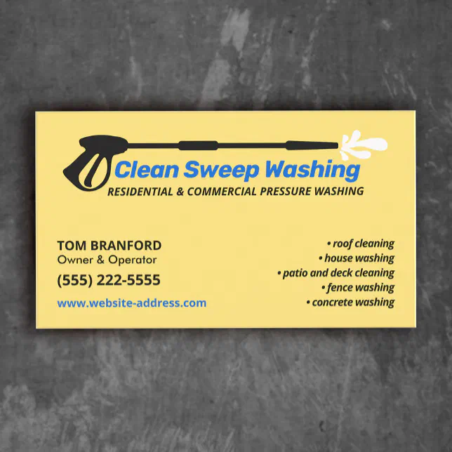 Pressure Washing Power Wash House Cleaning Business Card | Zazzle