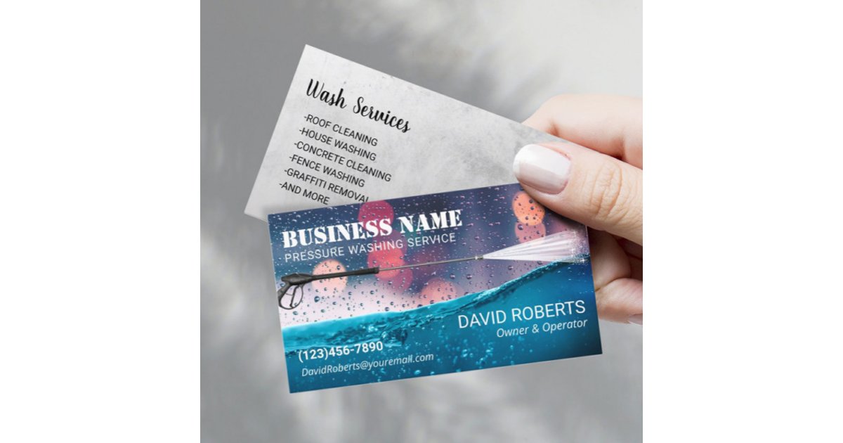 Pressure Washing Power Wash Window Cleaning Business Card | Zazzle