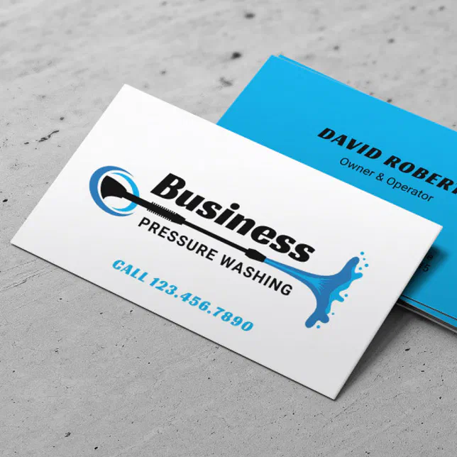 Pressure Washing Power Washer Modern Cleaning Business Card | Zazzle