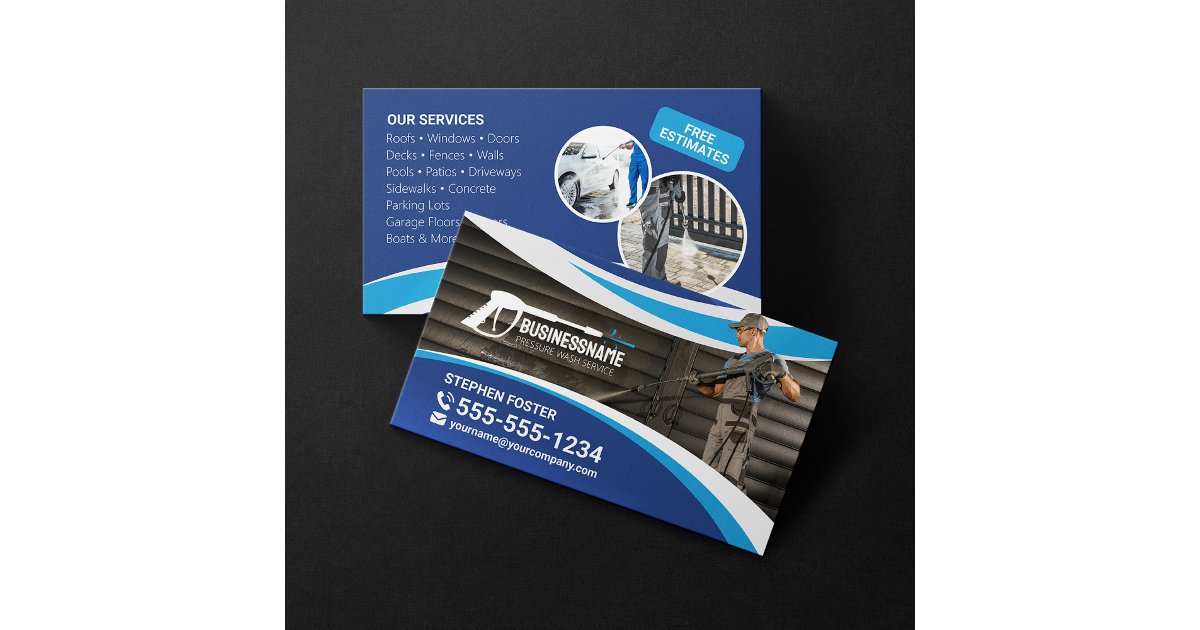 Pressure Washing Service Power Wash House Cleaning Business Card | Zazzle