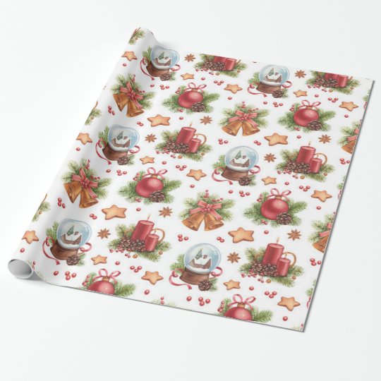 Pretty Christmas Wrapping Paper | Zazzle.co.uk