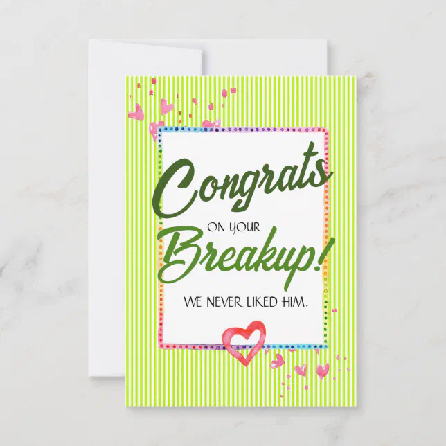 Pretty Funny Divorce or Breakup Congratulations Thank You Card | Zazzle