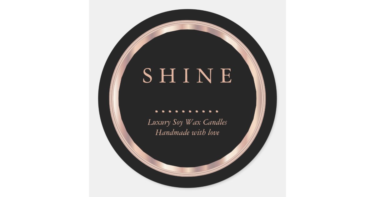 Pretty Metallic Rose Gold and Black Labels | Zazzle