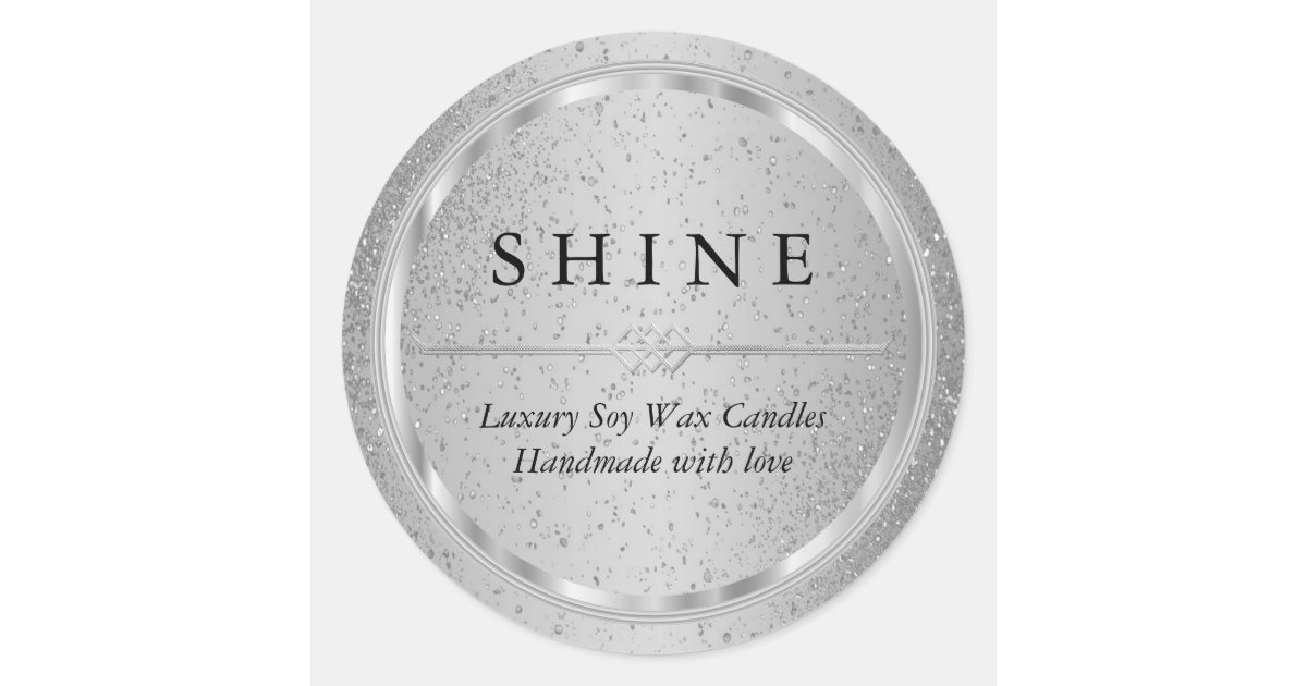 Pretty Metallic Silver and Silver Glitter Labels | Zazzle