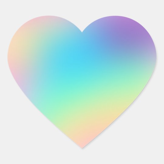 Pretty Pastel Rainbow Gradient Wedding Heart Sticker | Zazzle.co.uk