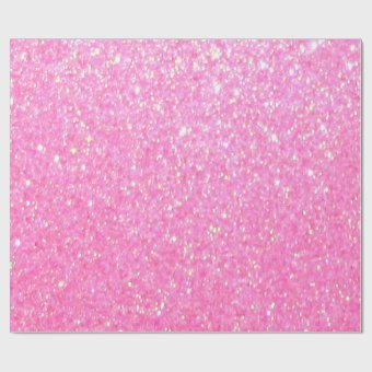 Pretty Pink Glitter Wrapping Paper | Zazzle
