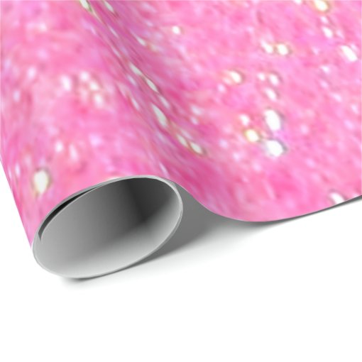 Pretty Pink Glitter Wrapping Paper | Zazzle