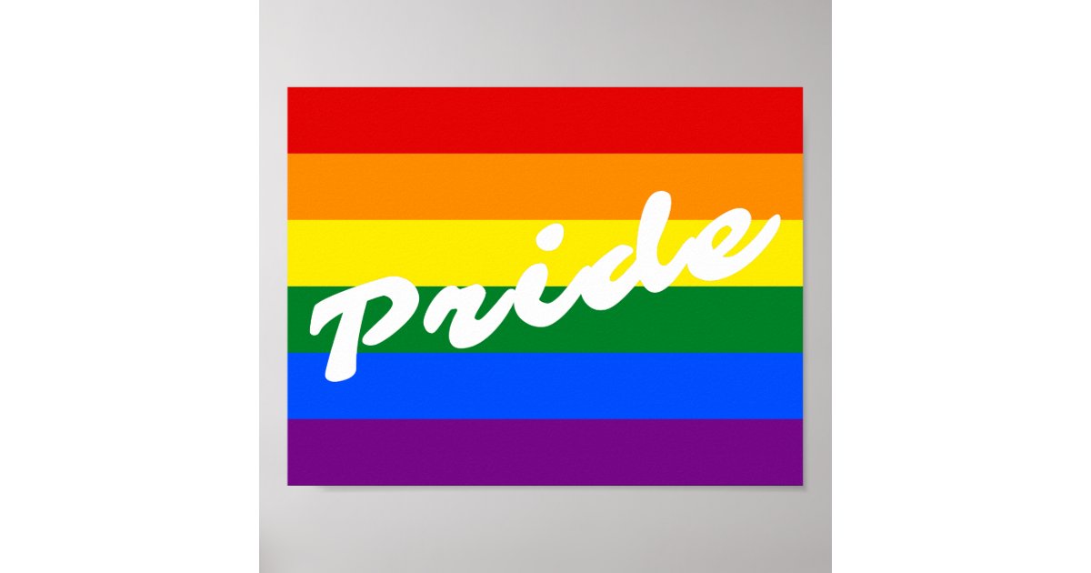 Pride Logo LGBT 6-Stripe Rainbow Gay Pride Flag Poster | Zazzle