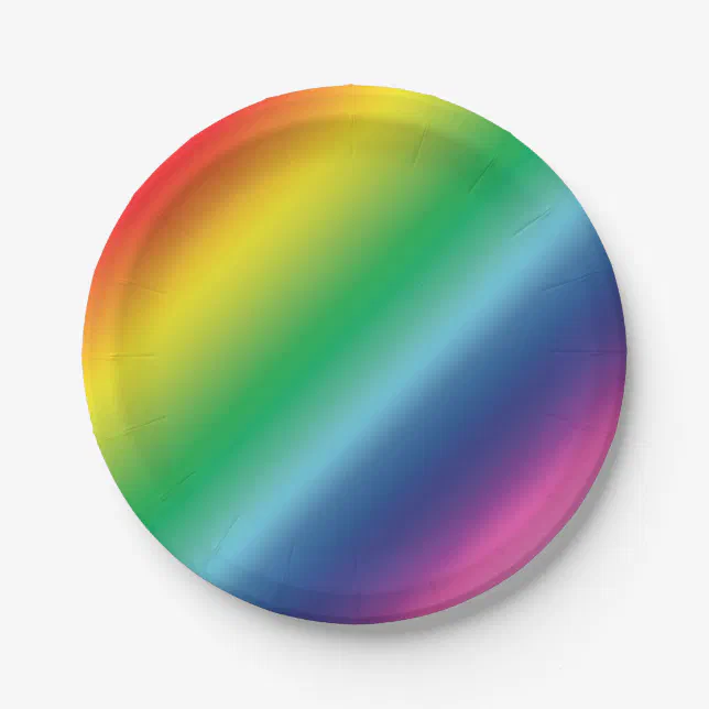 pride rainbow flag colours lgbt lgbtq party paper plate | Zazzle