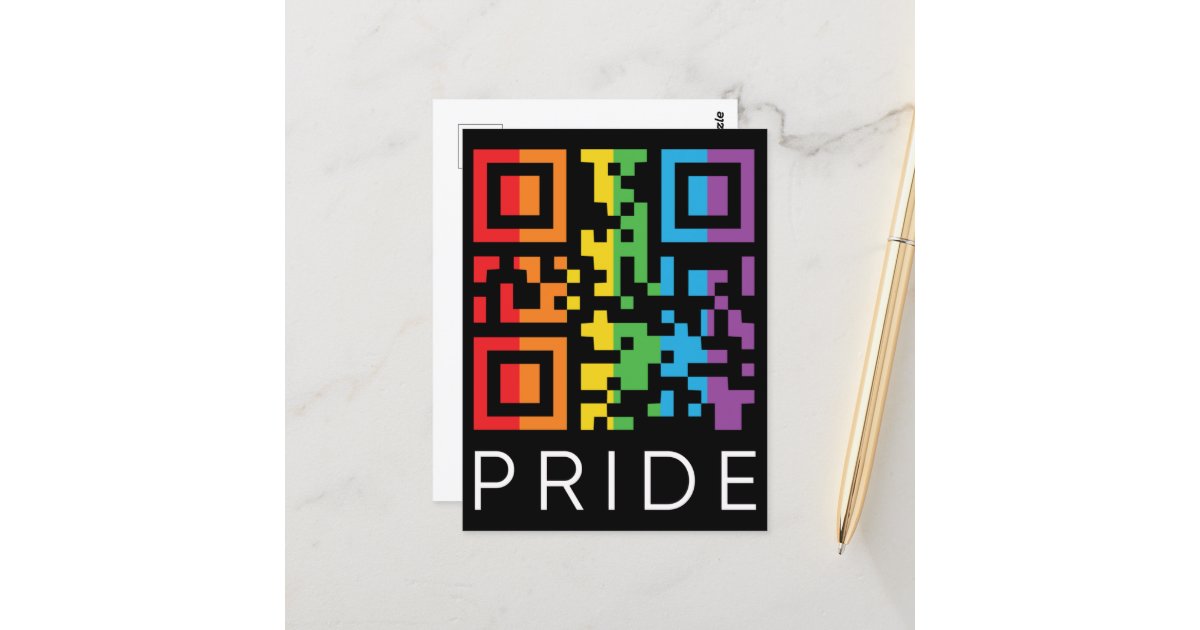 Pride Rainbow QR Code LGBTQIA+ Postcard | Zazzle