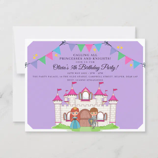 Princesses and Knights Birthday Party Invitations | Zazzle