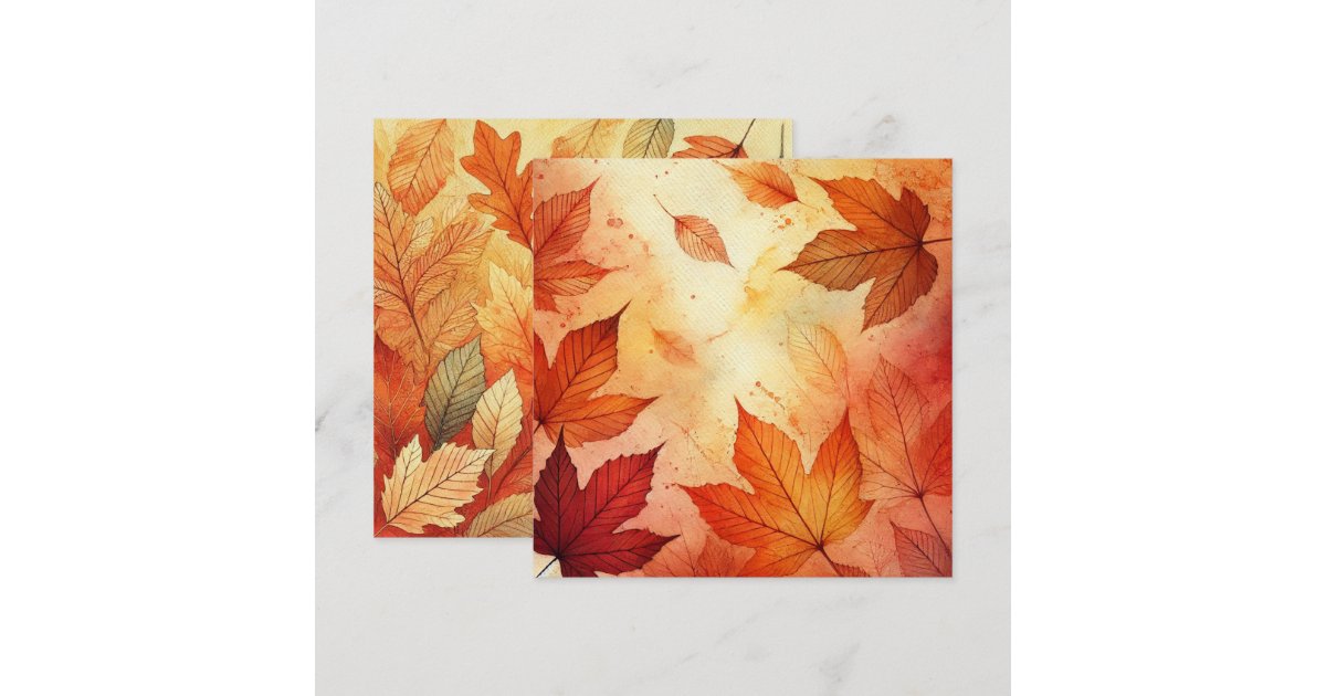 Printable Autumnal Watercolor Leaves Scrapbook Invitation | Zazzle