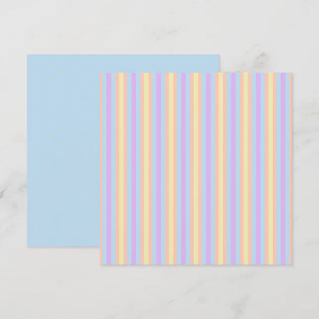 Printable Pastel Rainbow Spots & Stripes Scrapbook Invitation | Zazzle