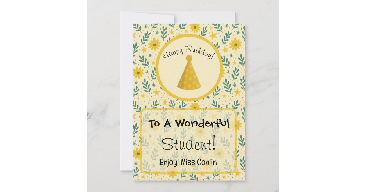 Printable Student Birthday Card for Teachers | Zazzle