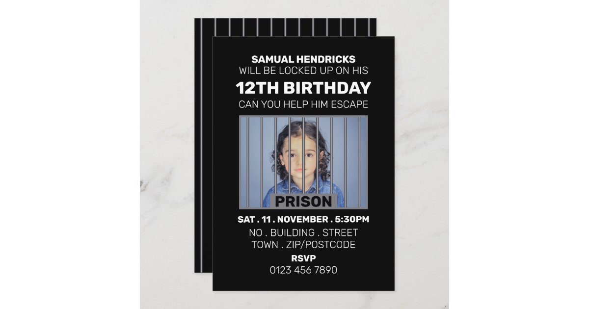 Prison Themed Escape Room, Birthday Party Invitation | Zazzle