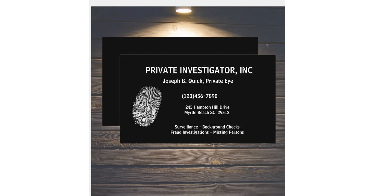 Private Detective Investigator Business Cards | Zazzle