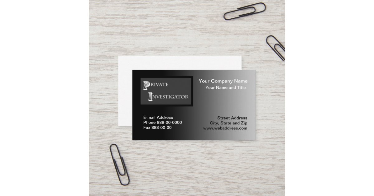 Private Investigator Business Card | Zazzle