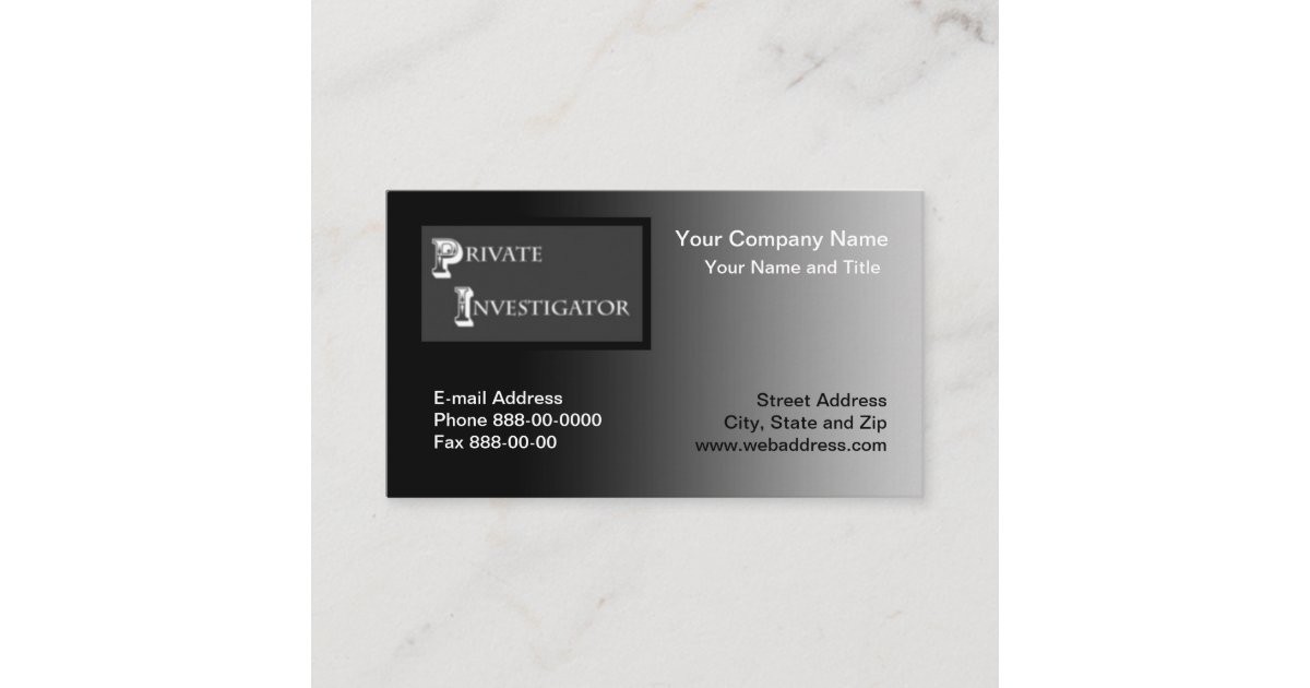 Private Investigator Business Card | Zazzle