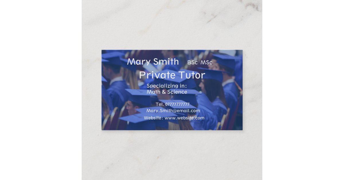 Private Tutor / Teacher / Personal Tutor business Business Card | Zazzle