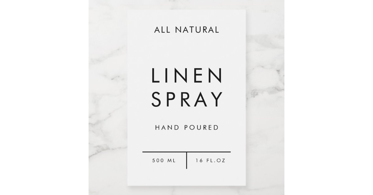 product label organization storage - LINEN SPRAY | Zazzle